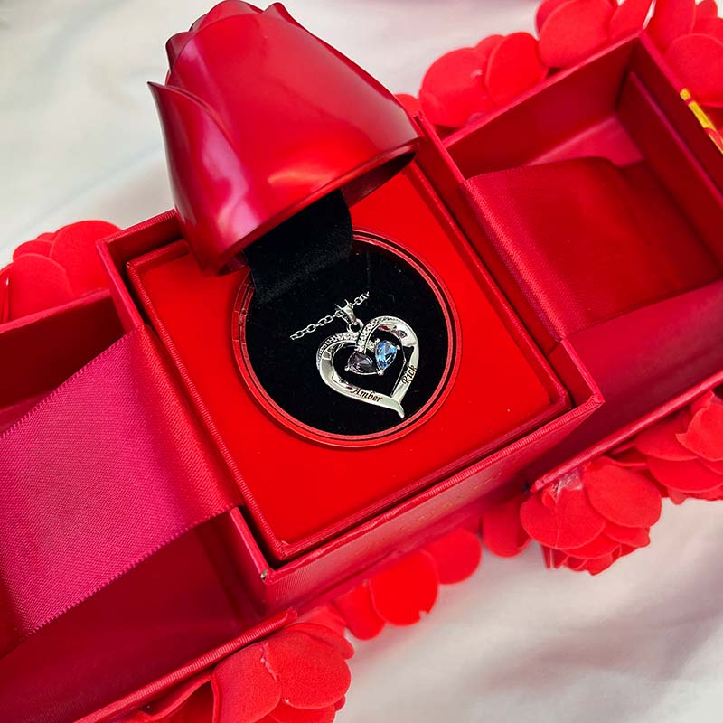 Rose Lift Gift Set with Birthstone Customized Necklace – minscose