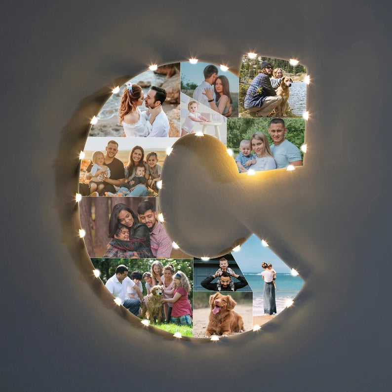 Personalized Letter Photo Collage Lamp Letter C – minscose